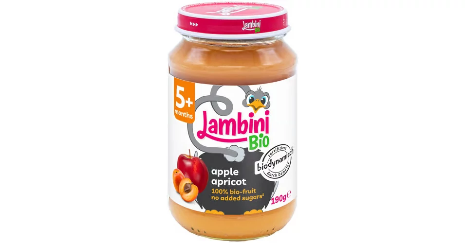 Lambini BIO Demeter Sárgabarack Almában bébiétel 5 hónapos kortól 190g ...